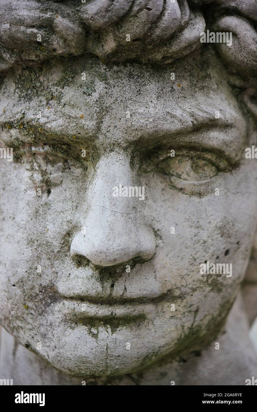 A closeup of a replica of Michelangelo's David masterpiece on a ...