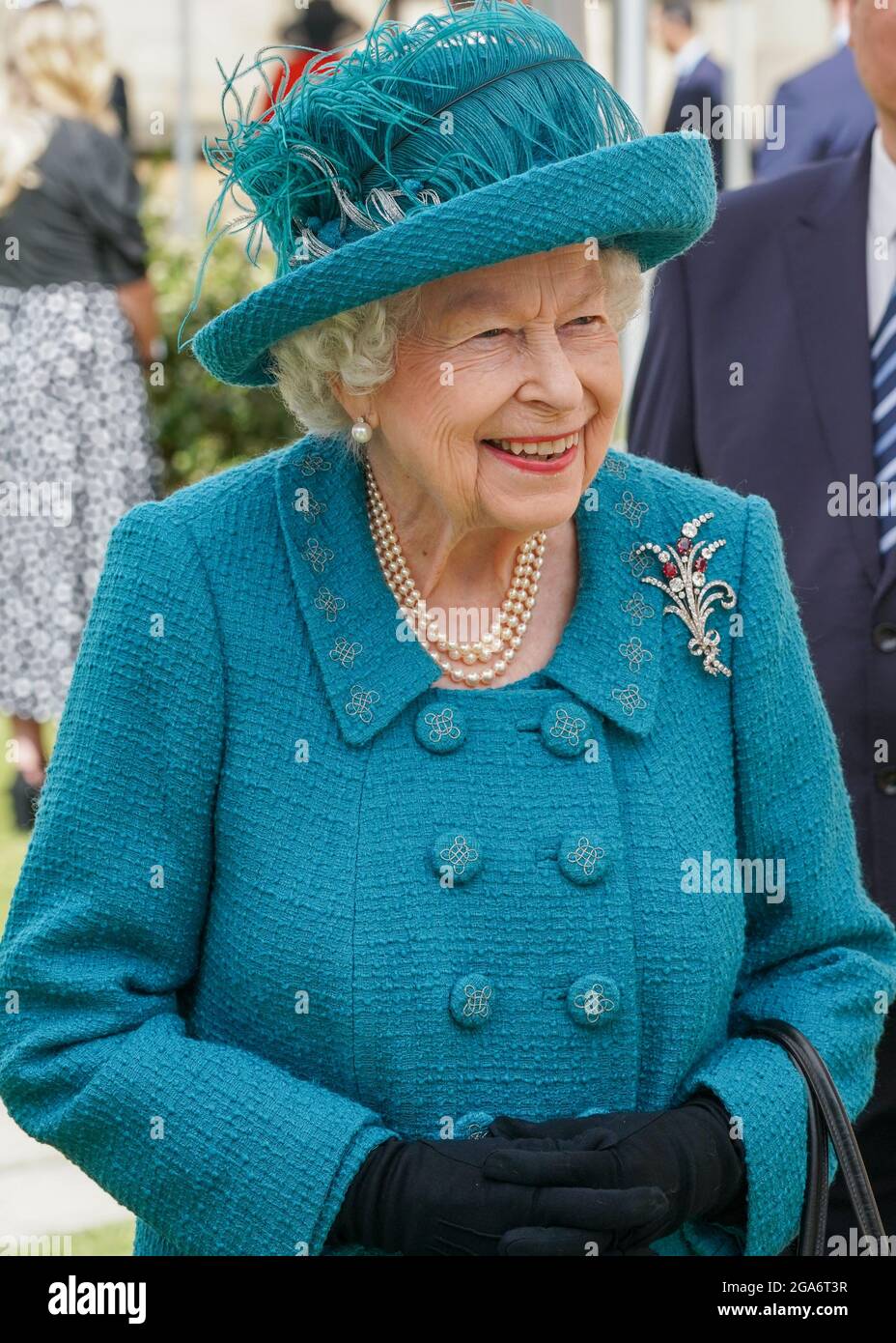 Her Majesty Queen Elizabeth II attends an engagement at Manchester ...