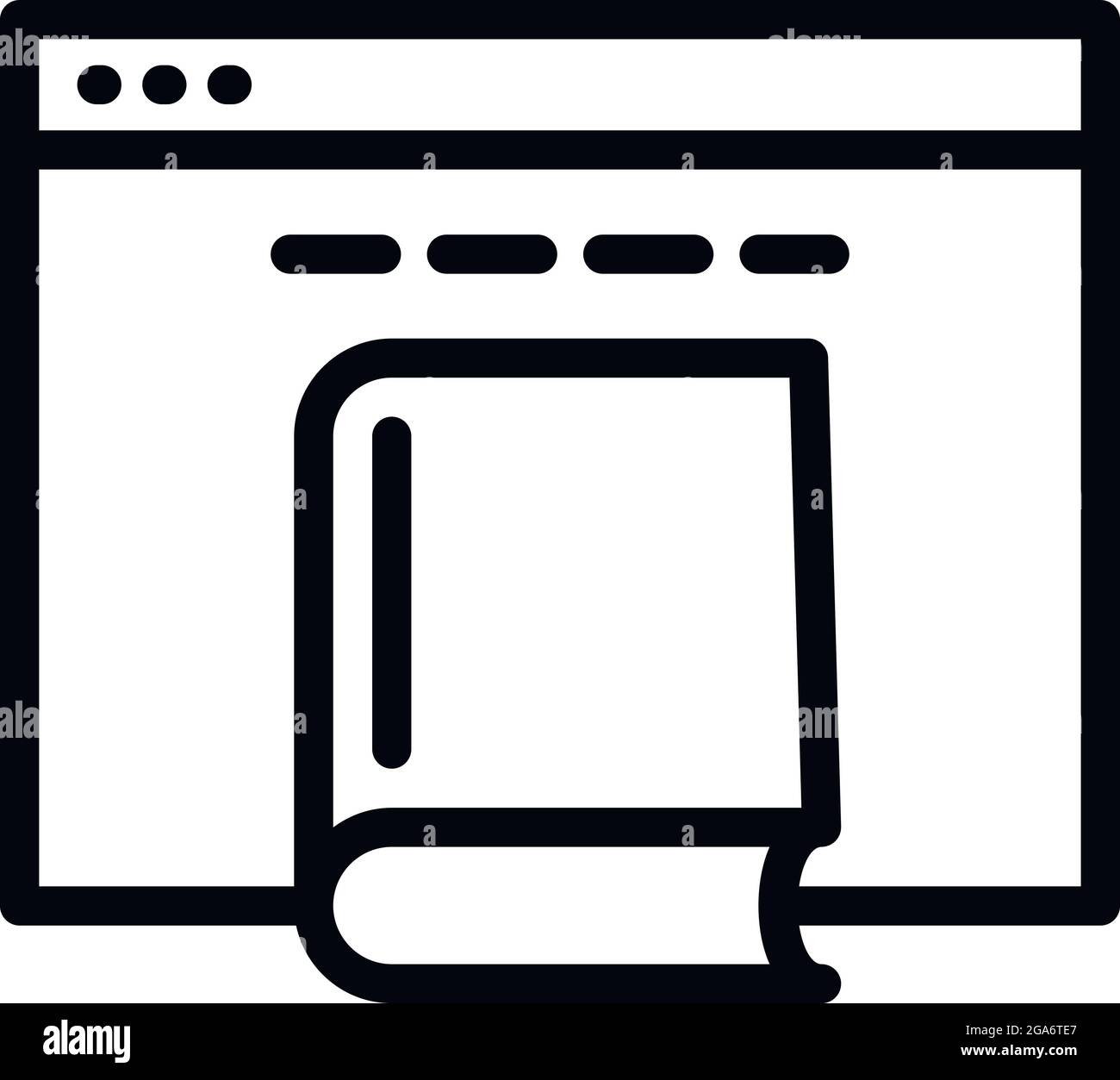 Interactive learning web page icon. Outline interactive learning web ...