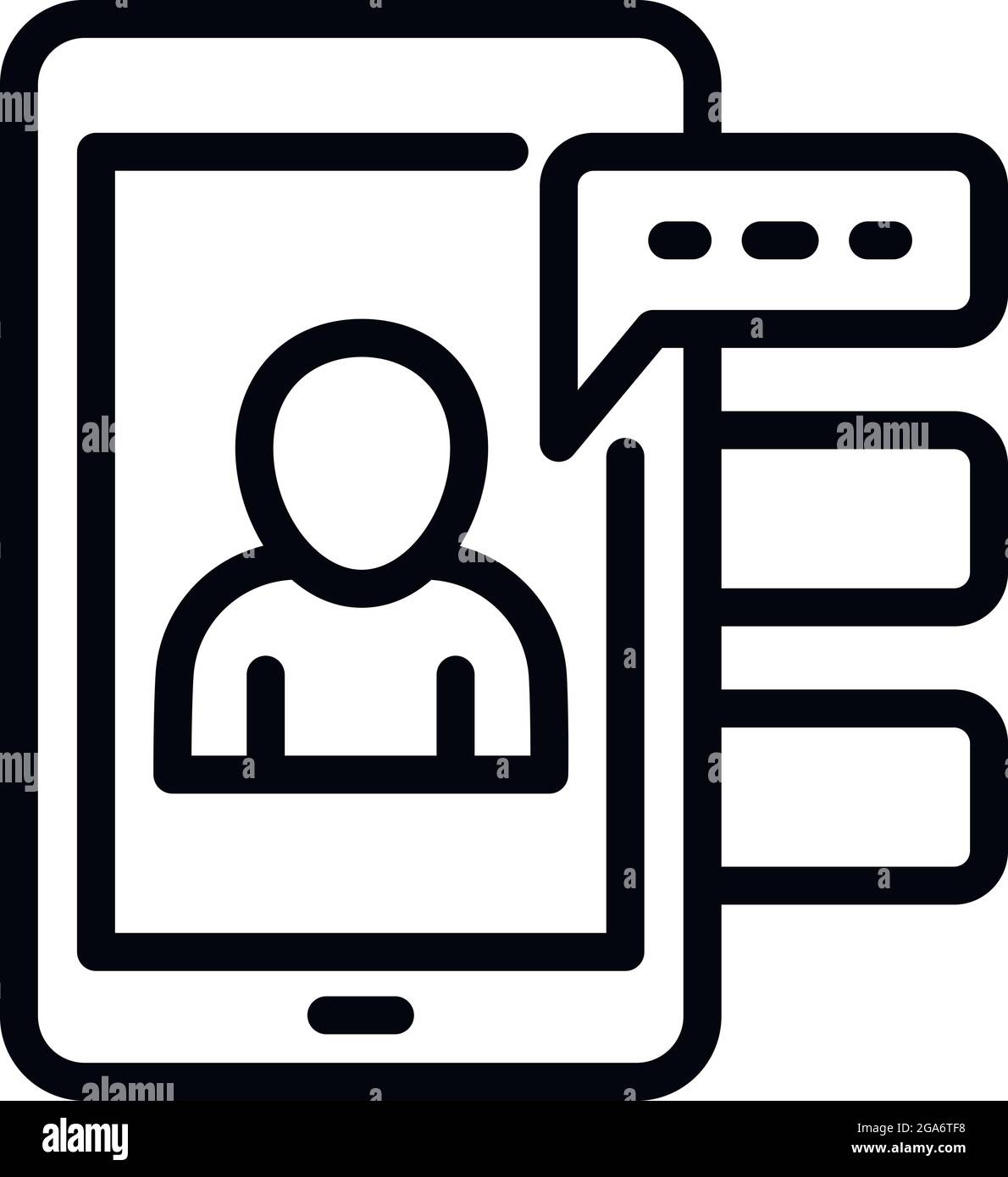 Interactive learning smartphone chat icon. Outline interactive learning ...