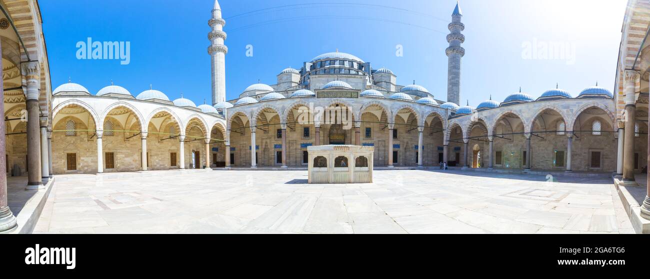Panoramic view of Suleymaniye Mosque from Courtyard Stock Photo - Alamy