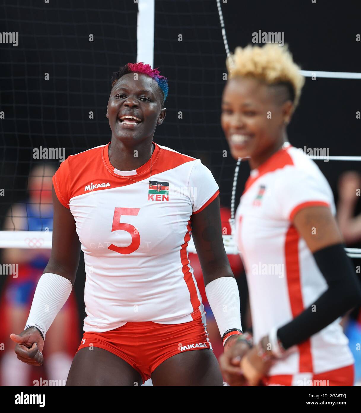 Tokyo, Japan. 29th July, 2021. Sharon Chepchumba Kiprono (L) of Kenya ...