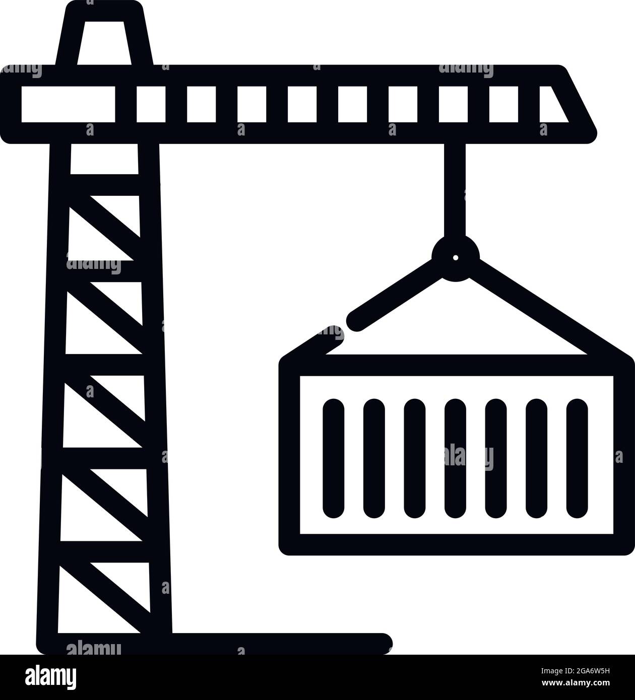 Marine port crane icon. Outline marine port crane vector icon for web ...