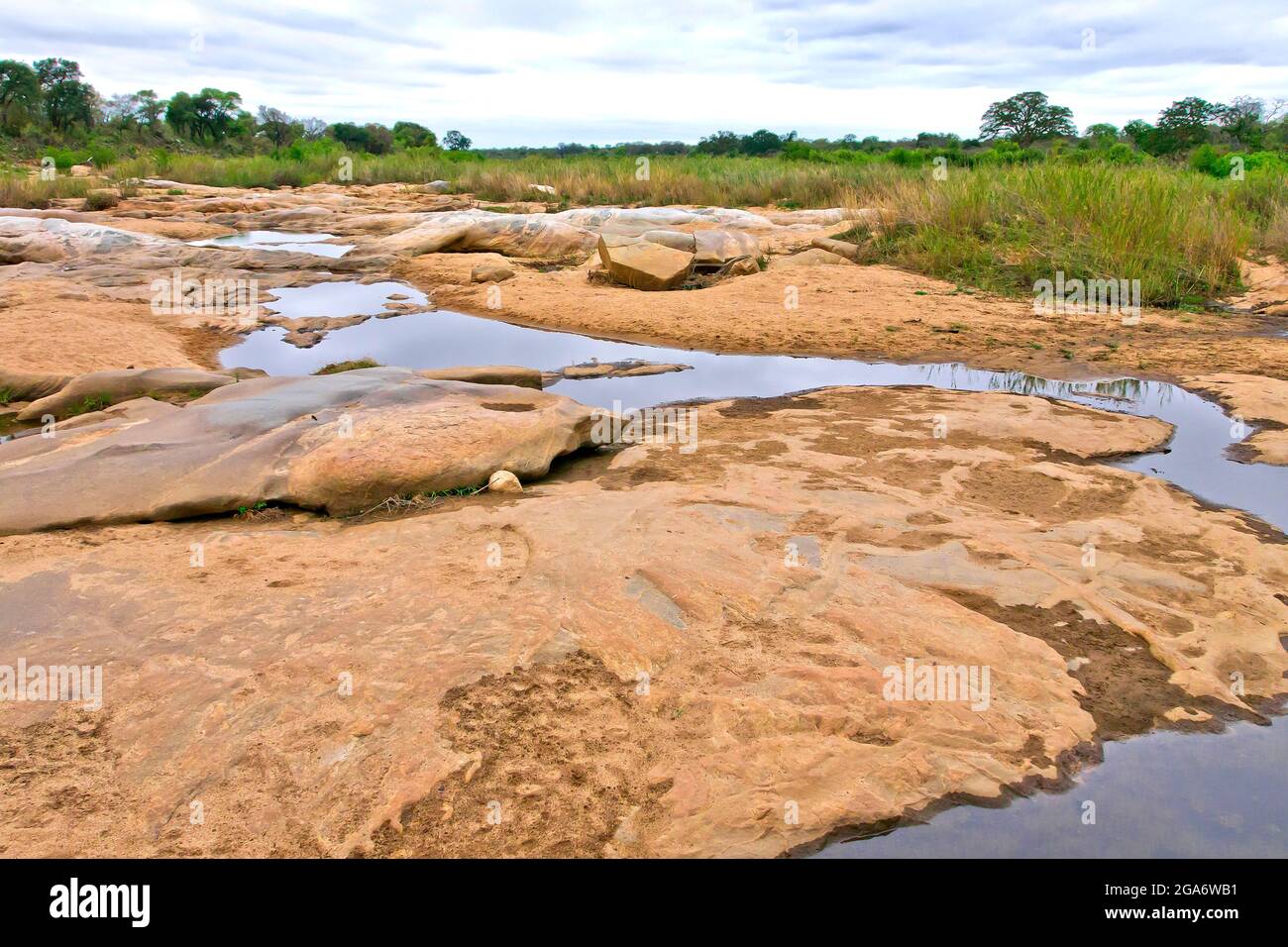 Landscape, Sabie River, Kruger National Park, South Africa, Africa ...