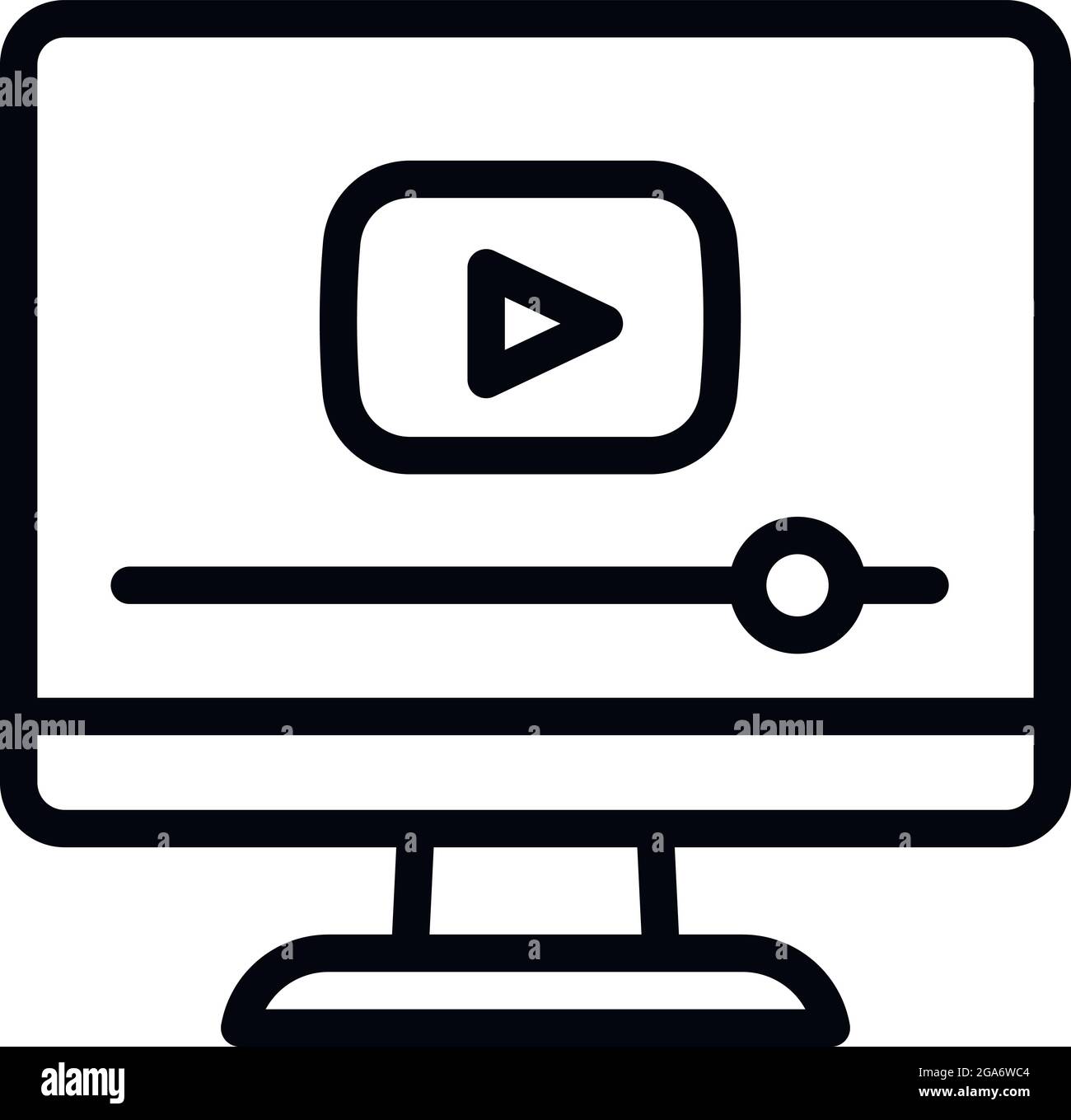 Interactive learning video icon. Outline interactive learning video ...