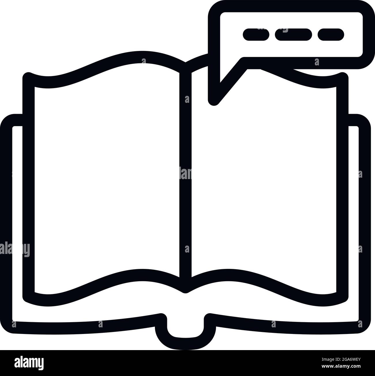Interactive learning open book icon. Outline interactive learning open ...