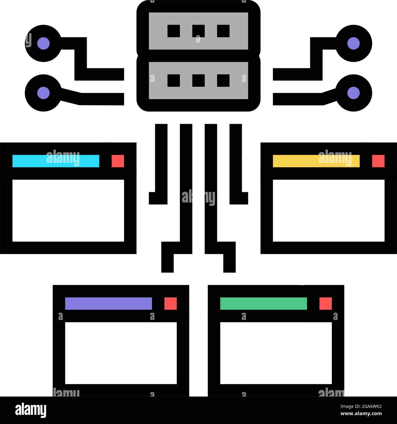 ad network color icon vector illustration Stock Vector Image & Art - Alamy