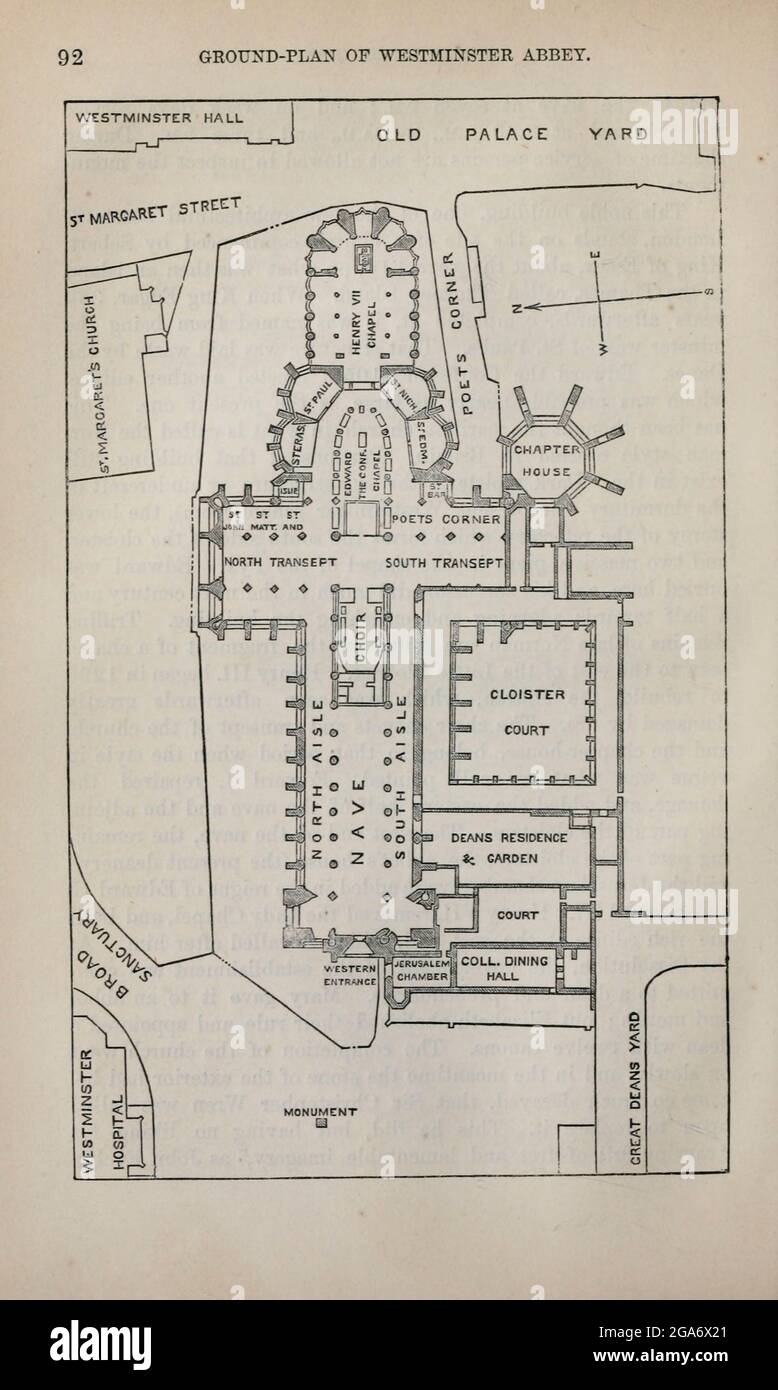 Ground Plan Westminster Abbey From the book ' London and its environs ...