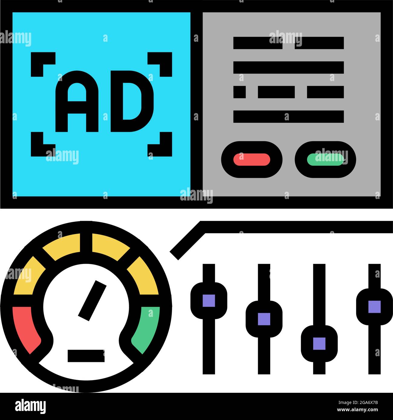 optimization of advertising color icon vector illustration Stock Vector ...