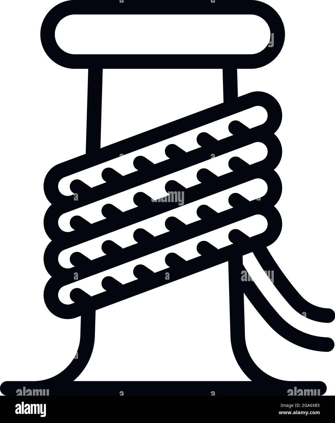 Marine port rope icon. Outline Marine port rope vector icon for web ...