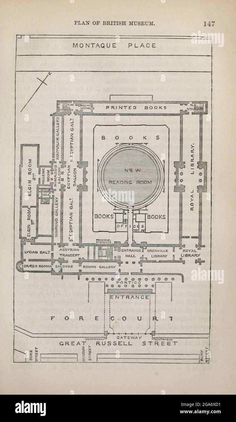 Plan of British Museum From the book ' London and its environs : a ...