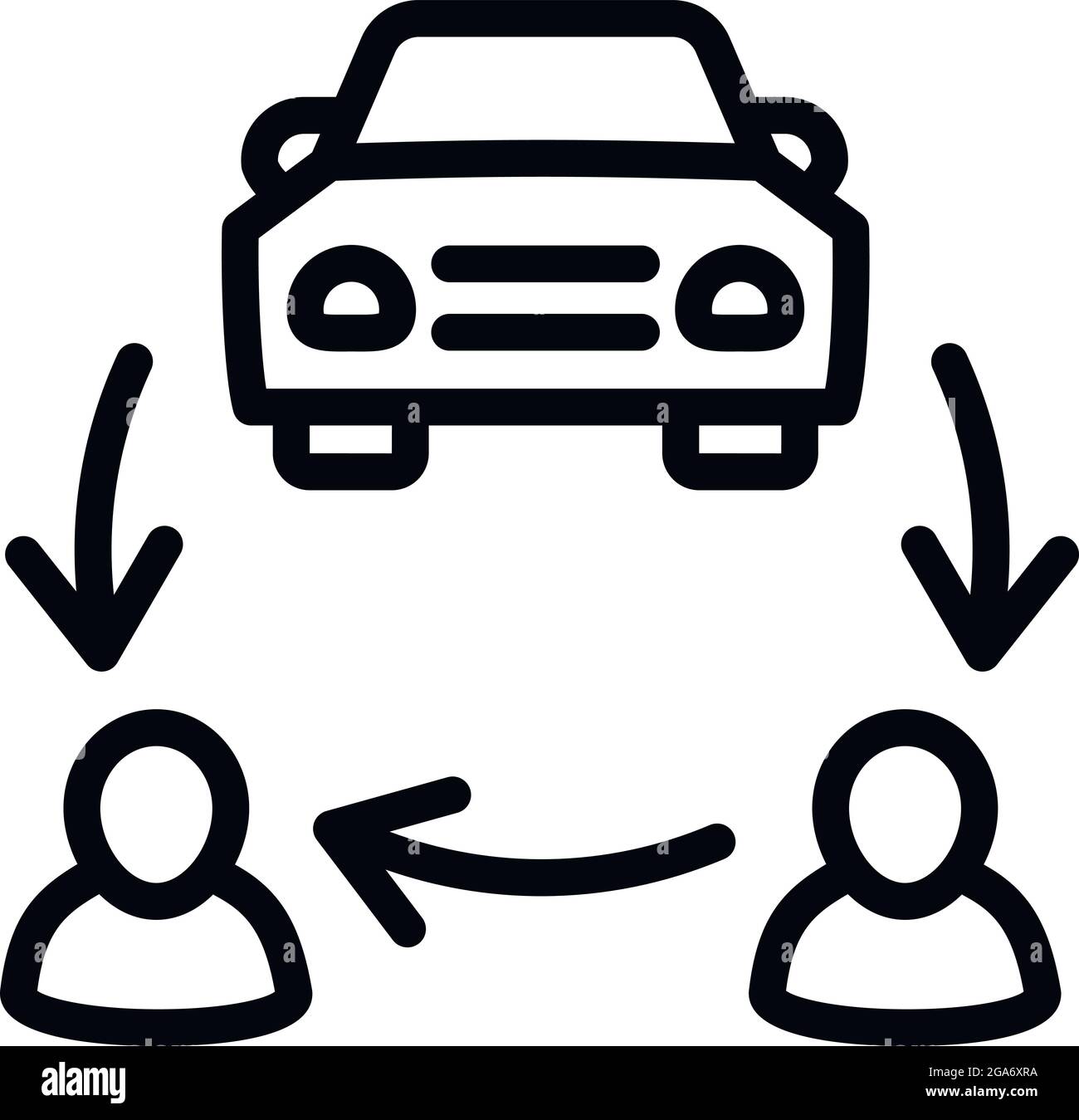 Circle car sharing icon. Outline Circle car sharing vector icon for web ...