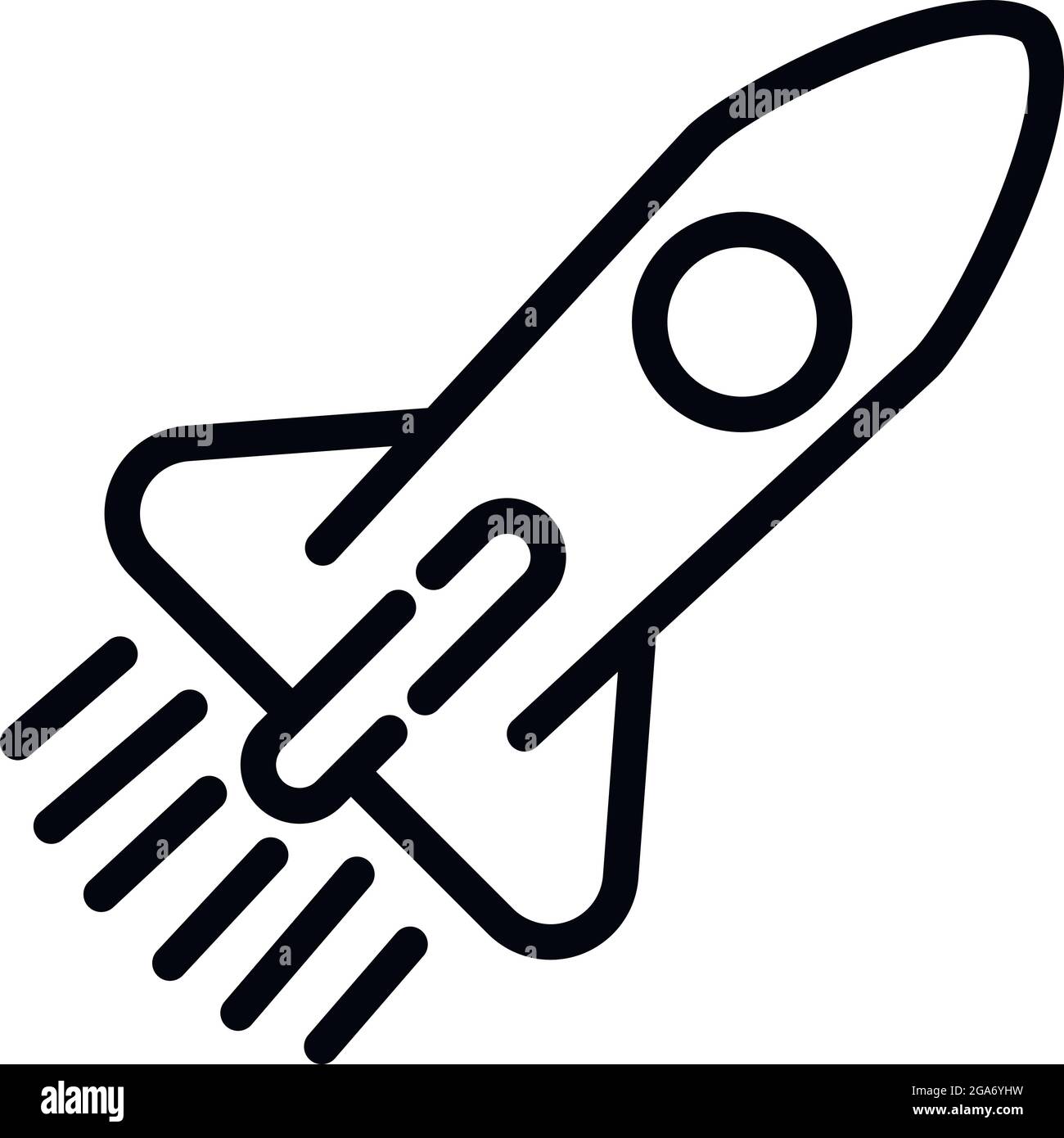 Flying space rocket icon. Outline flying space rocket vector icon for ...
