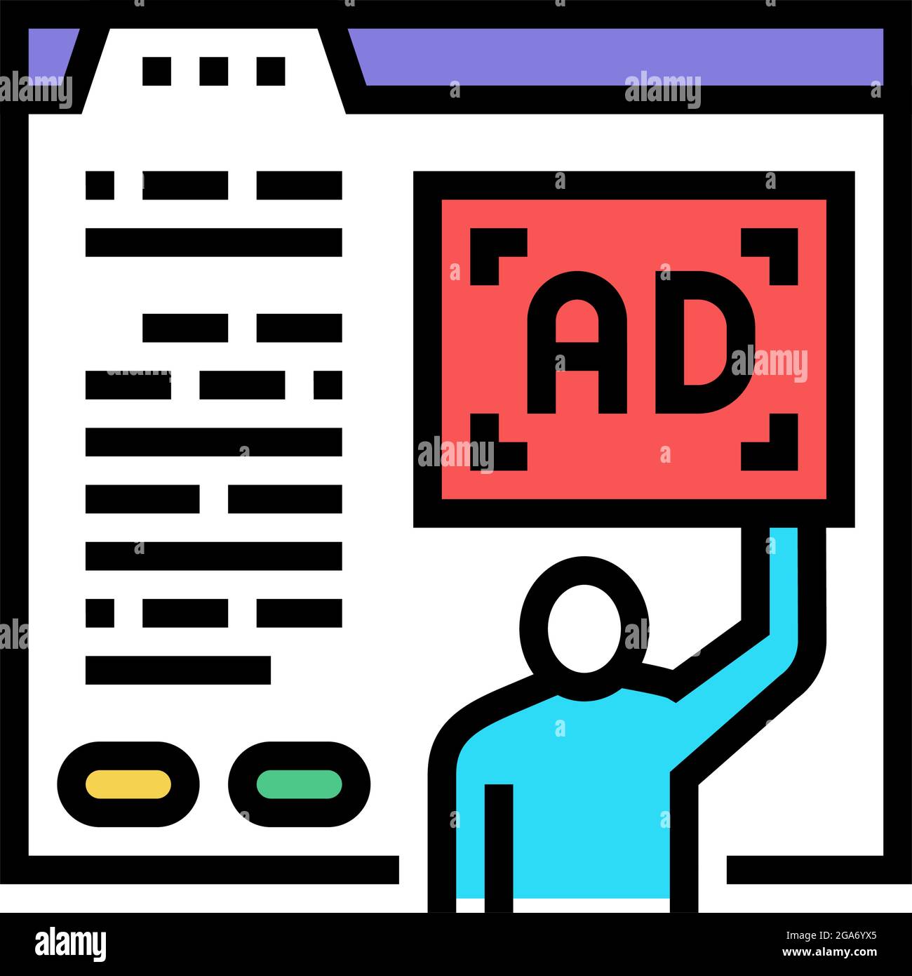 algorithmic ad placement publisher color icon vector illustration Stock ...