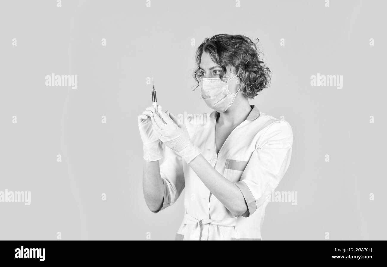 Drug medicines. Nurse preparing for injection. Coronavirus prevention ...