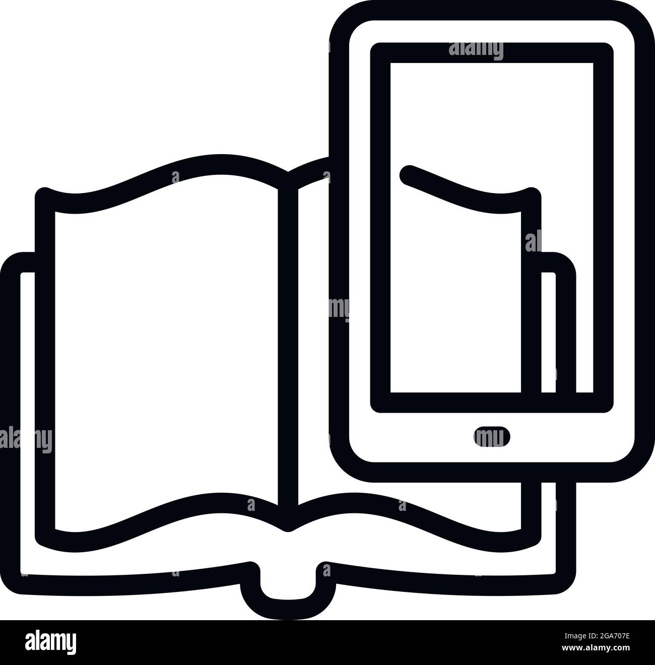Interactive learning book search icon. Outline interactive learning ...