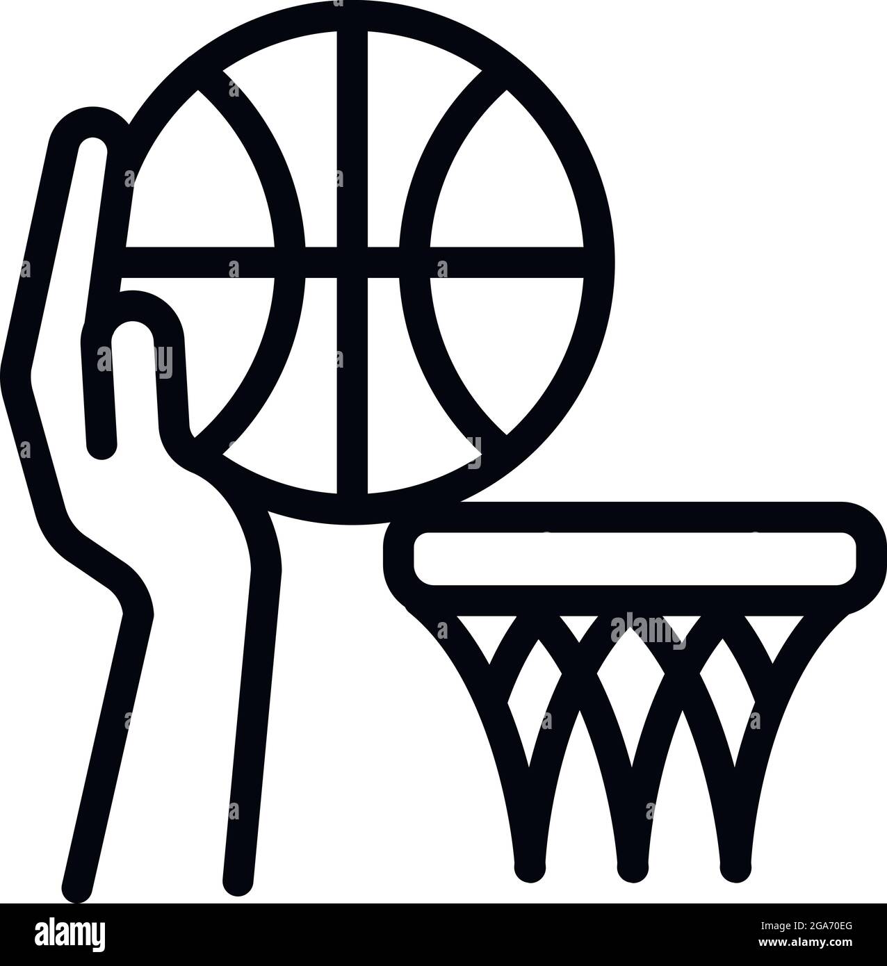 Basketball ball jump icon. Outline Basketball ball jump vector icon for ...