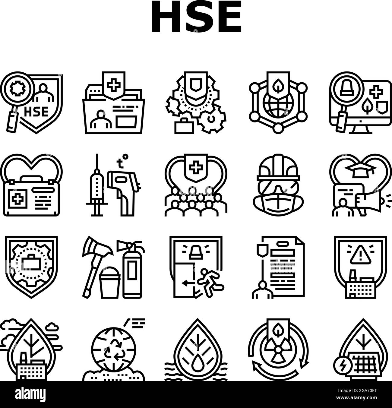 Health Safety Environment Hse Icons Set Vector Stock Vector Image & Art ... Health Safety Environment Hse Icons Set Vector Stock Vector Image & Art ...