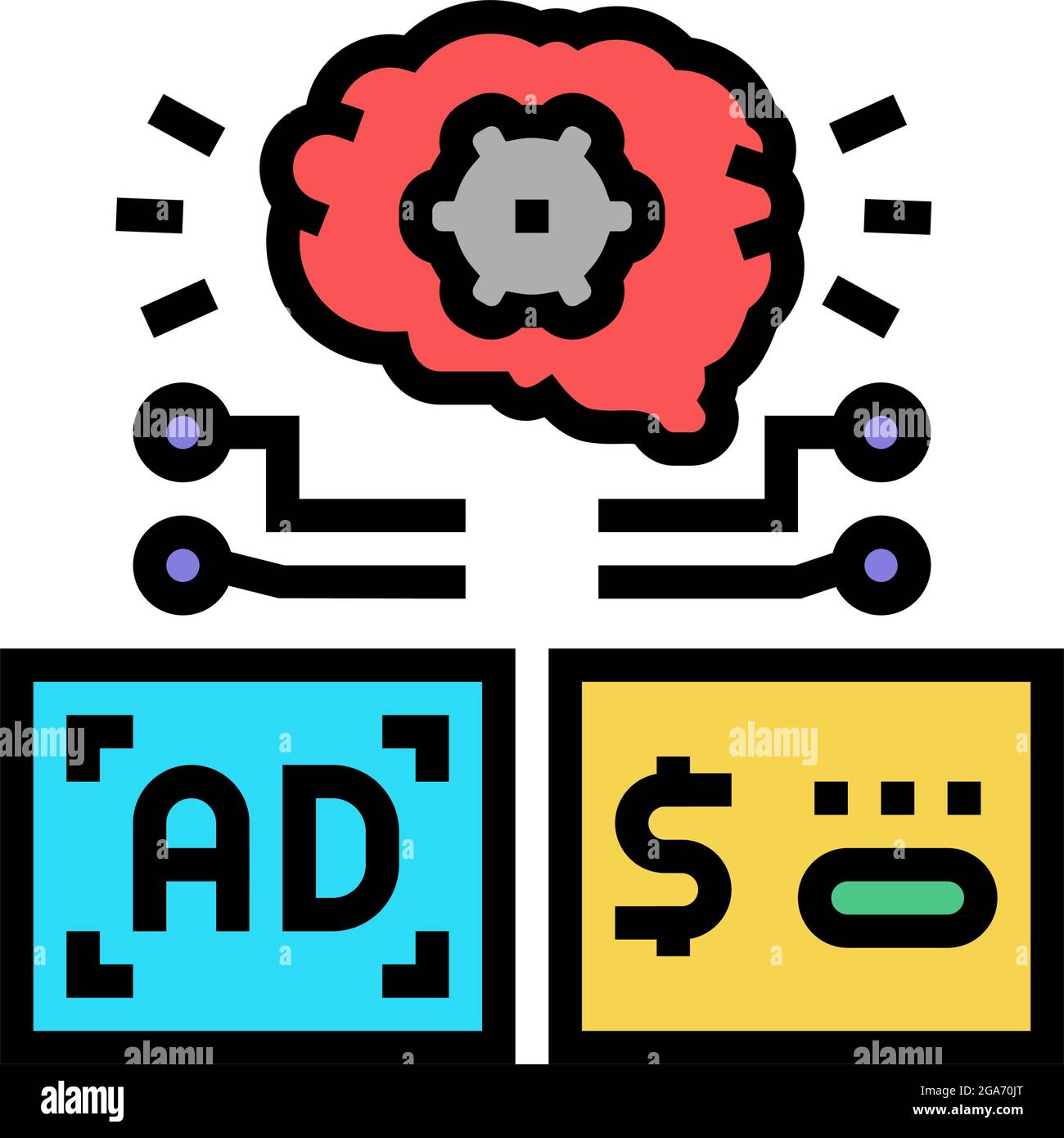programmatic advertising color icon vector illustration Stock Vector ...