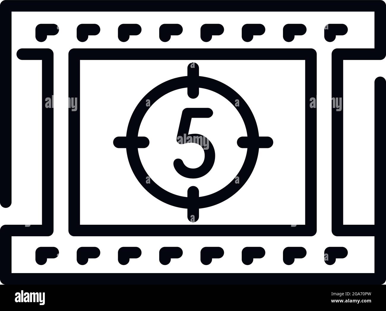 Movie countdown icon. Outline Movie countdown vector icon for web ...