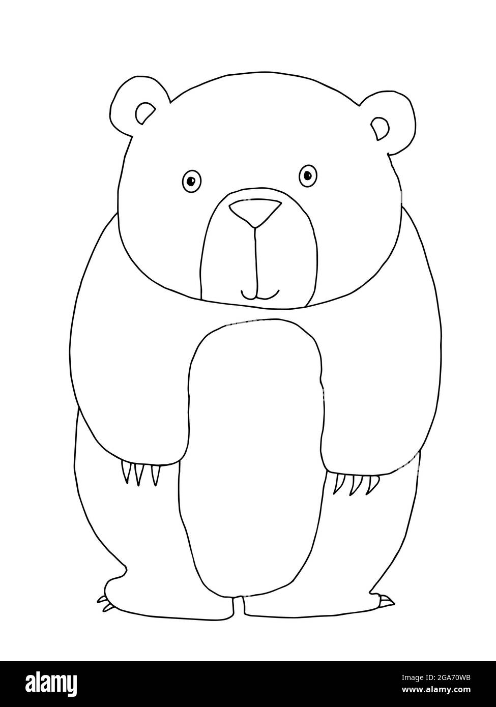 Cute bear animal Black and White Stock Photos & Images - Alamy