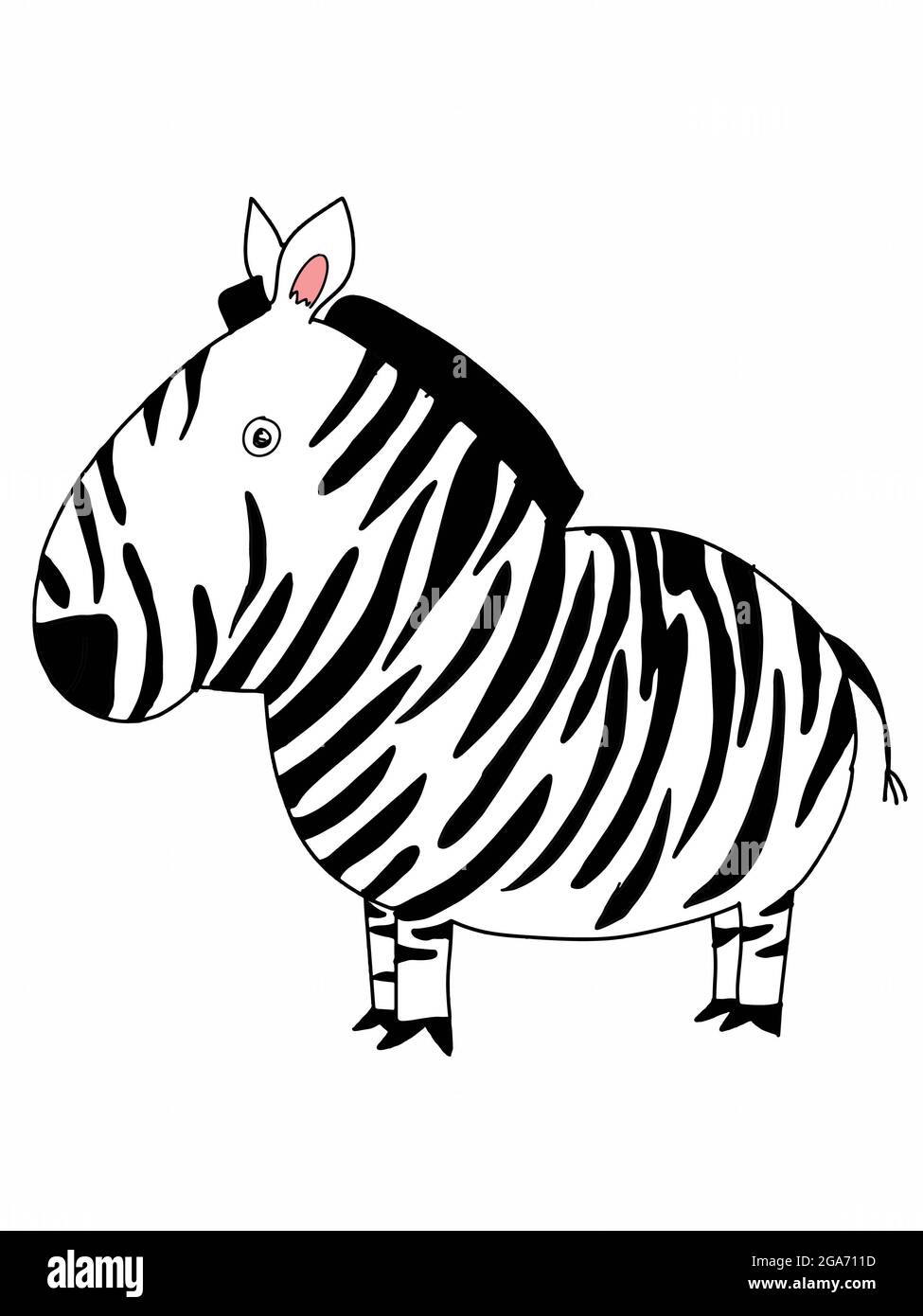 Illustration black white zebra cartoon hi-res stock photography and ...