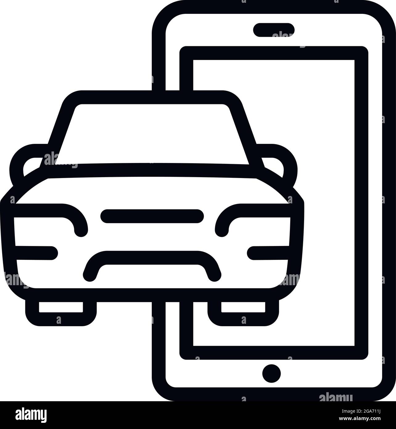 Phone car sharing icon. Outline Phone car sharing vector icon for web ...