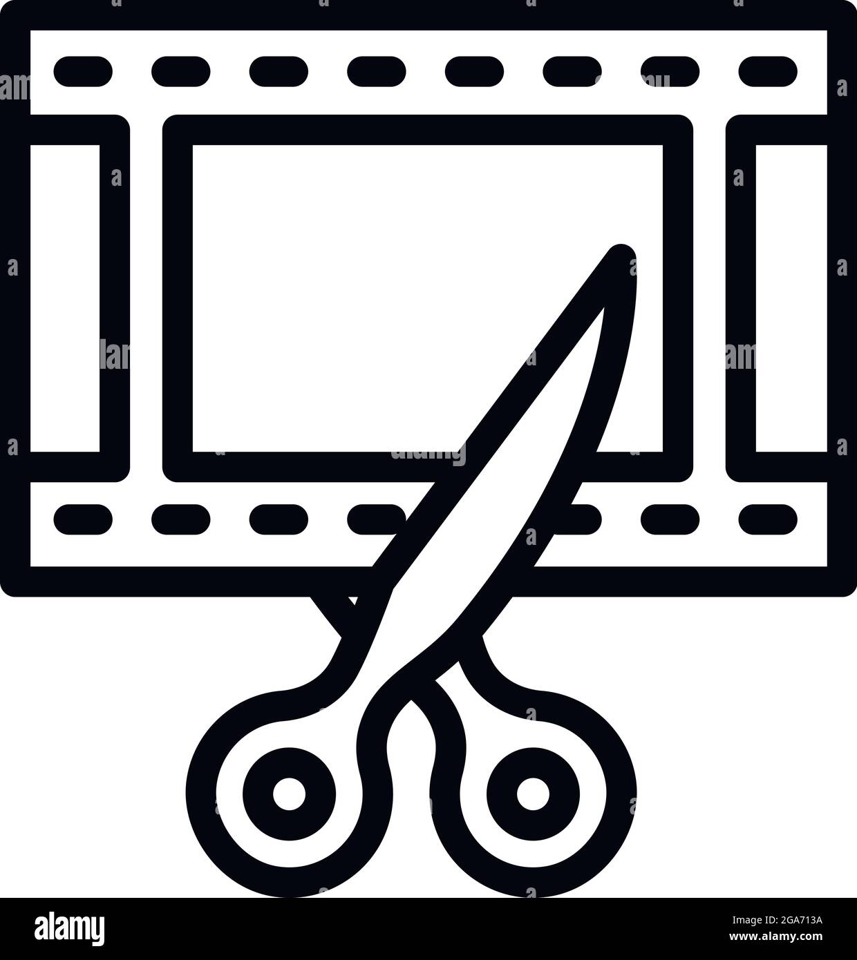 Edit movie icon. Outline Edit movie vector icon for web design isolated ...