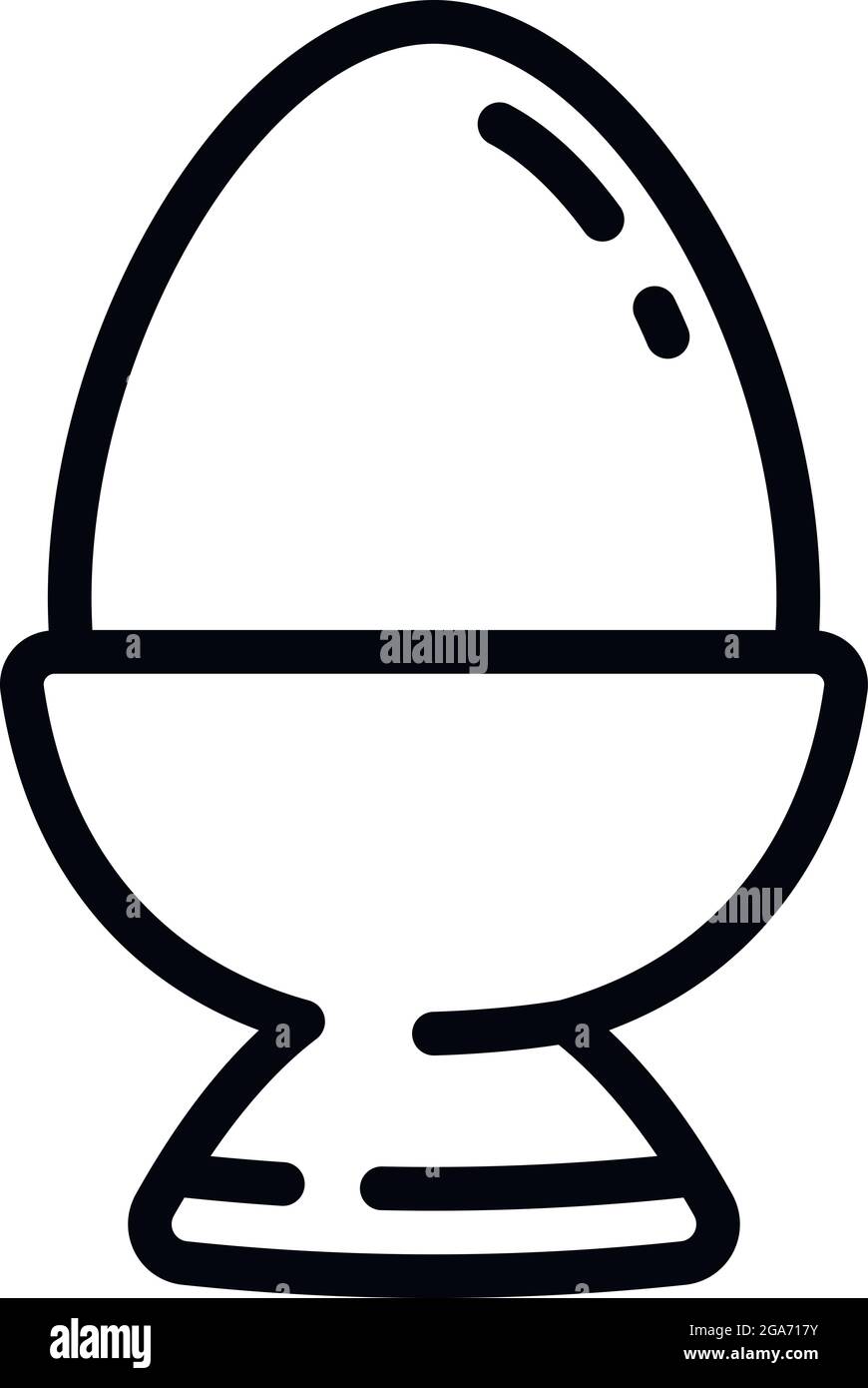 Breakfast boiled egg icon. Outline Breakfast boiled egg vector icon for web design isolated on ...