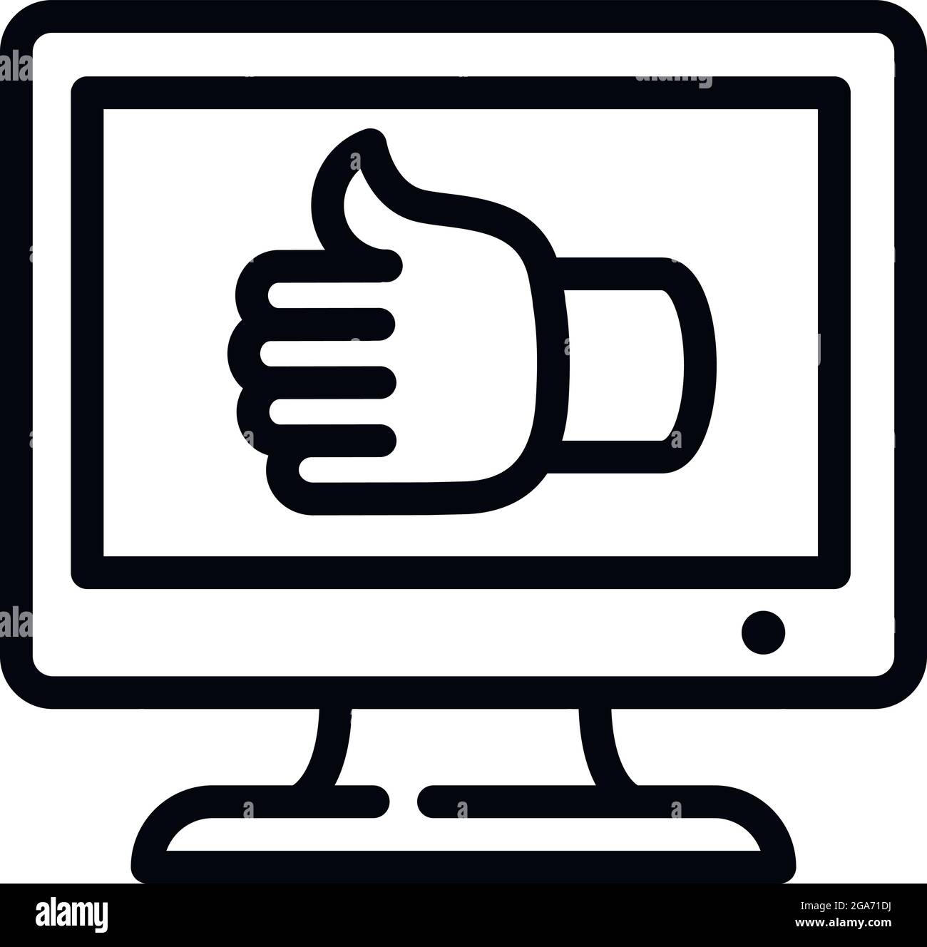 Computer online vote icon. Outline Computer online vote vector icon for ...