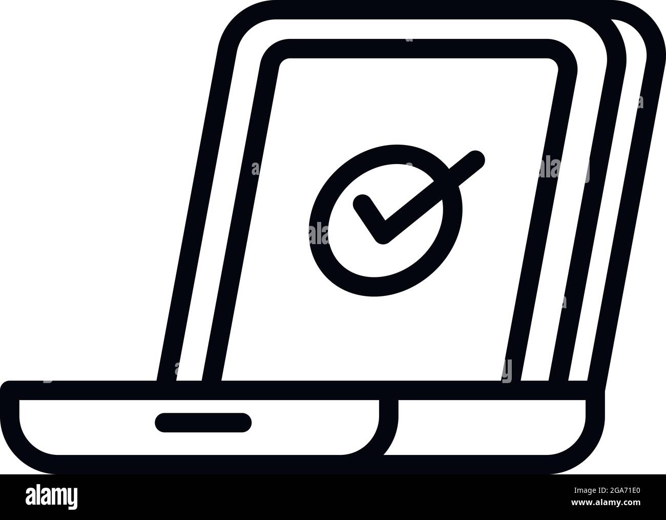 Done online vote icon. Outline Done online vote vector icon for web ...