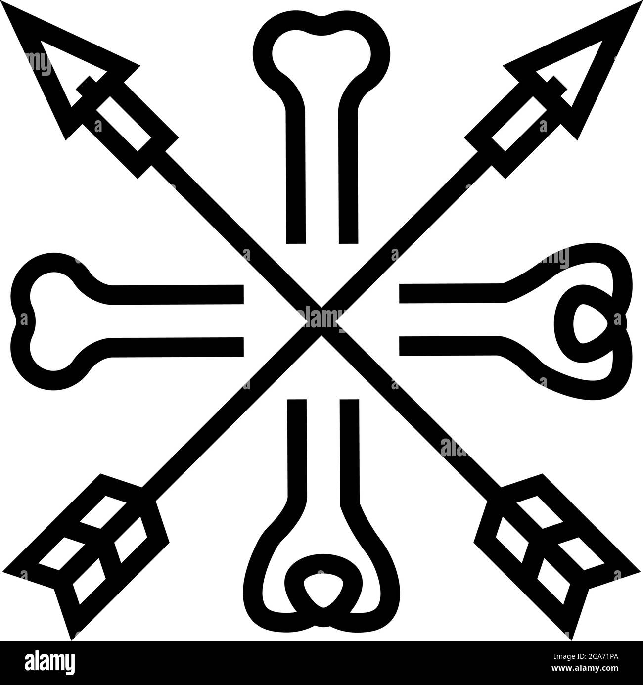 bones and arrows boho line icon vector illustration Stock Vector Image ...
