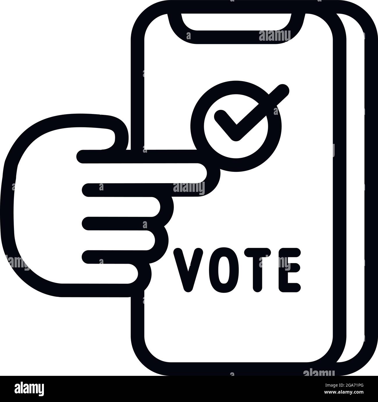 Smartphone online vote icon. Outline Smartphone online vote vector icon ...
