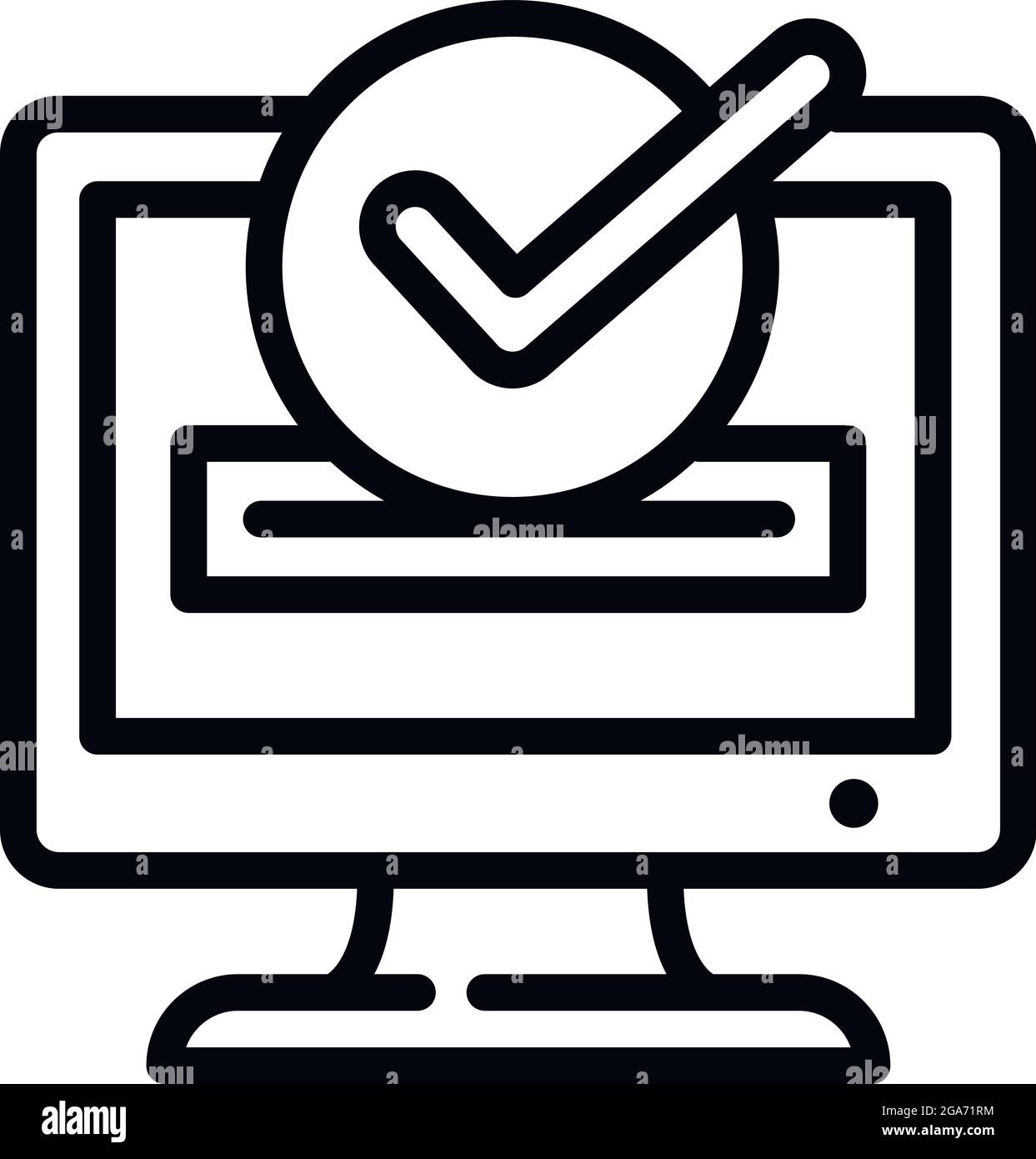 Mobile online vote icon. Outline Mobile online vote vector icon for web ...
