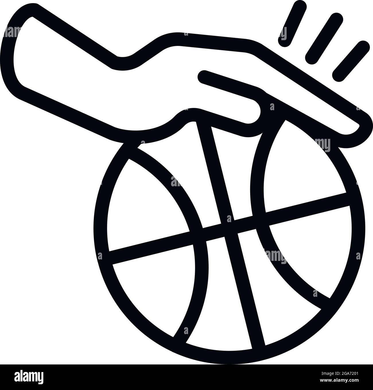 Basketball ball control icon. Outline Basketball ball control vector ...