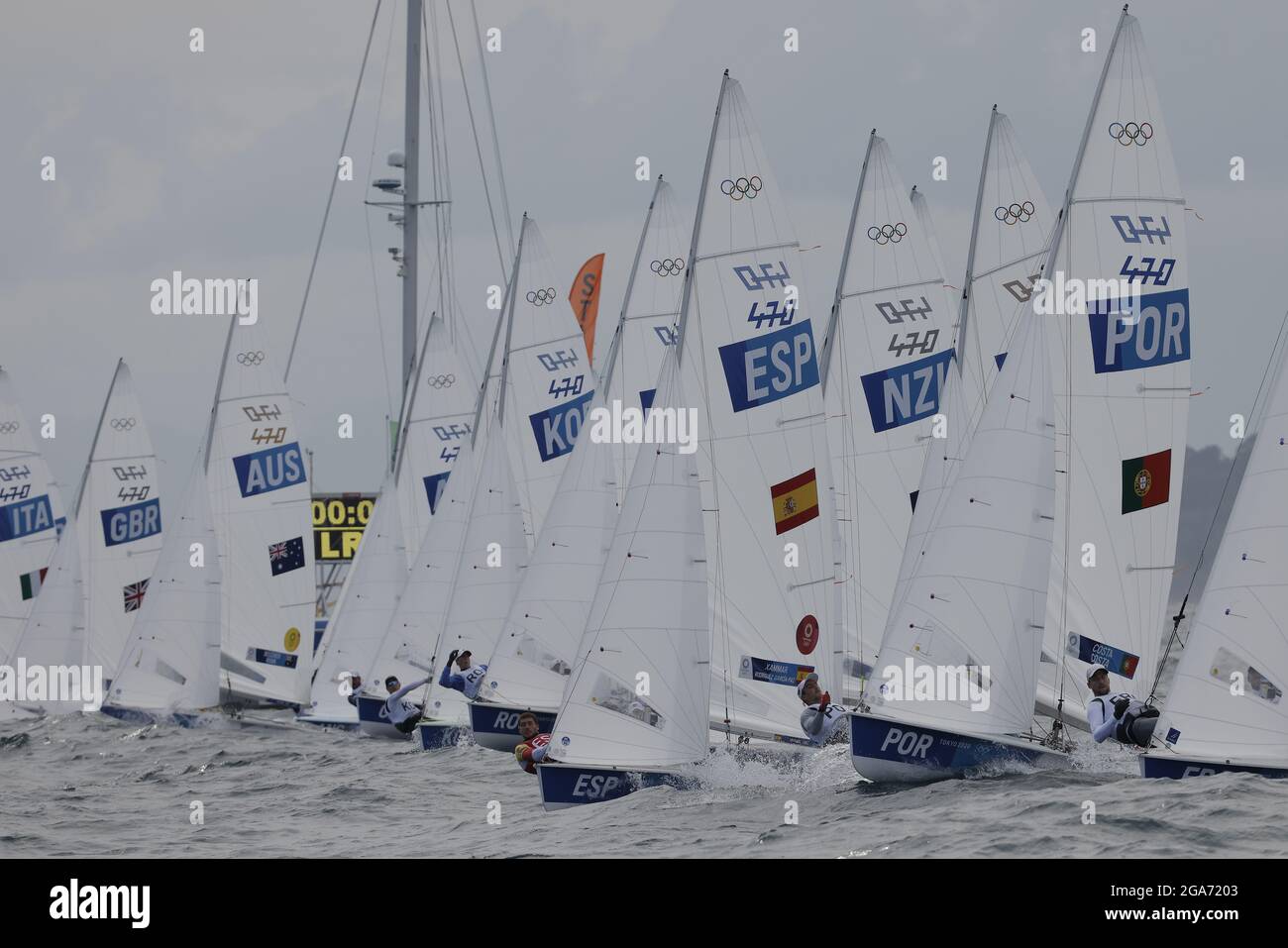Kanagawa, Japan. 29th July, 2021. General view Sailing : Men's 470 ...