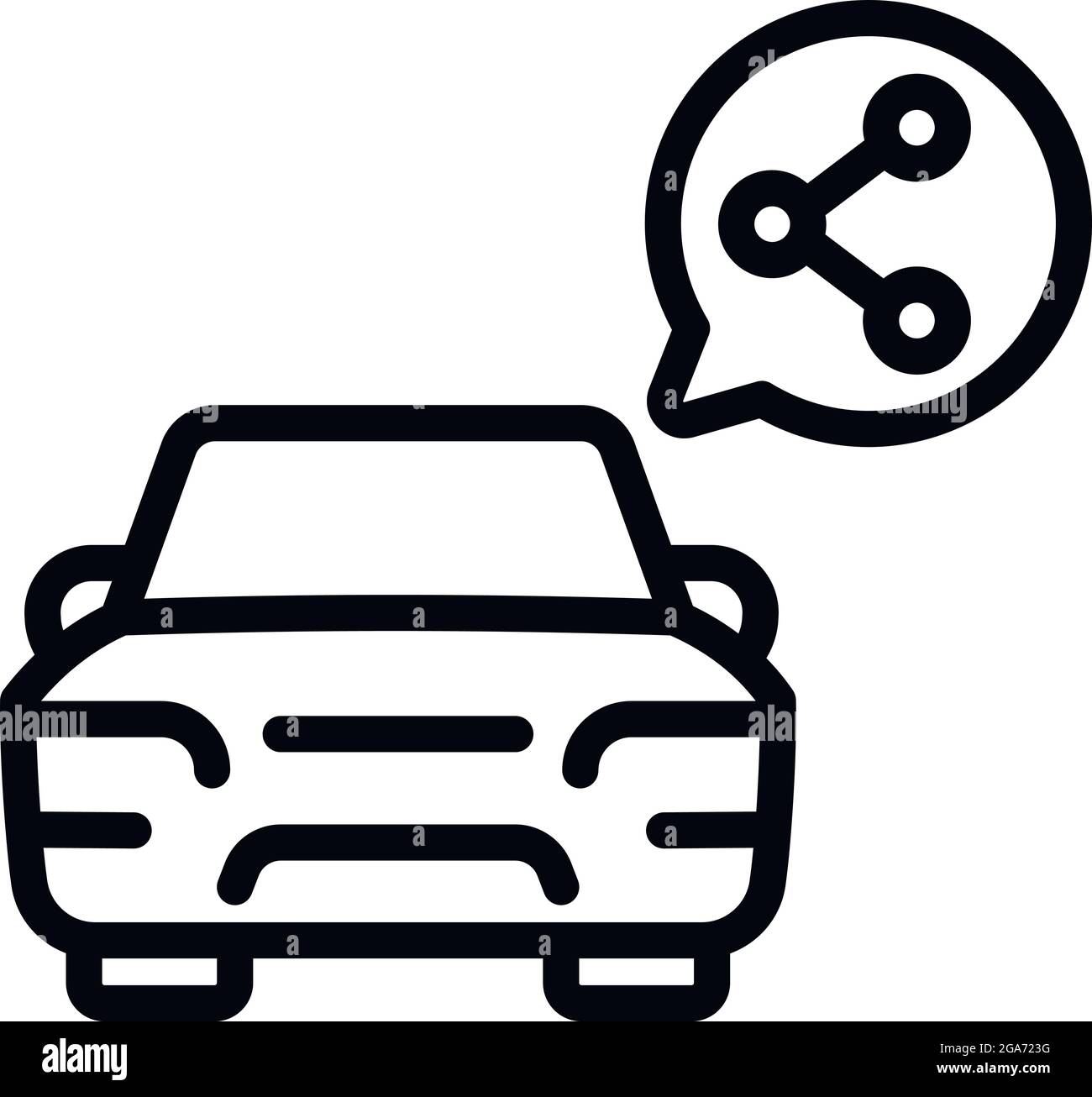 Ride car sharing icon. Outline Ride car sharing vector icon for web ...