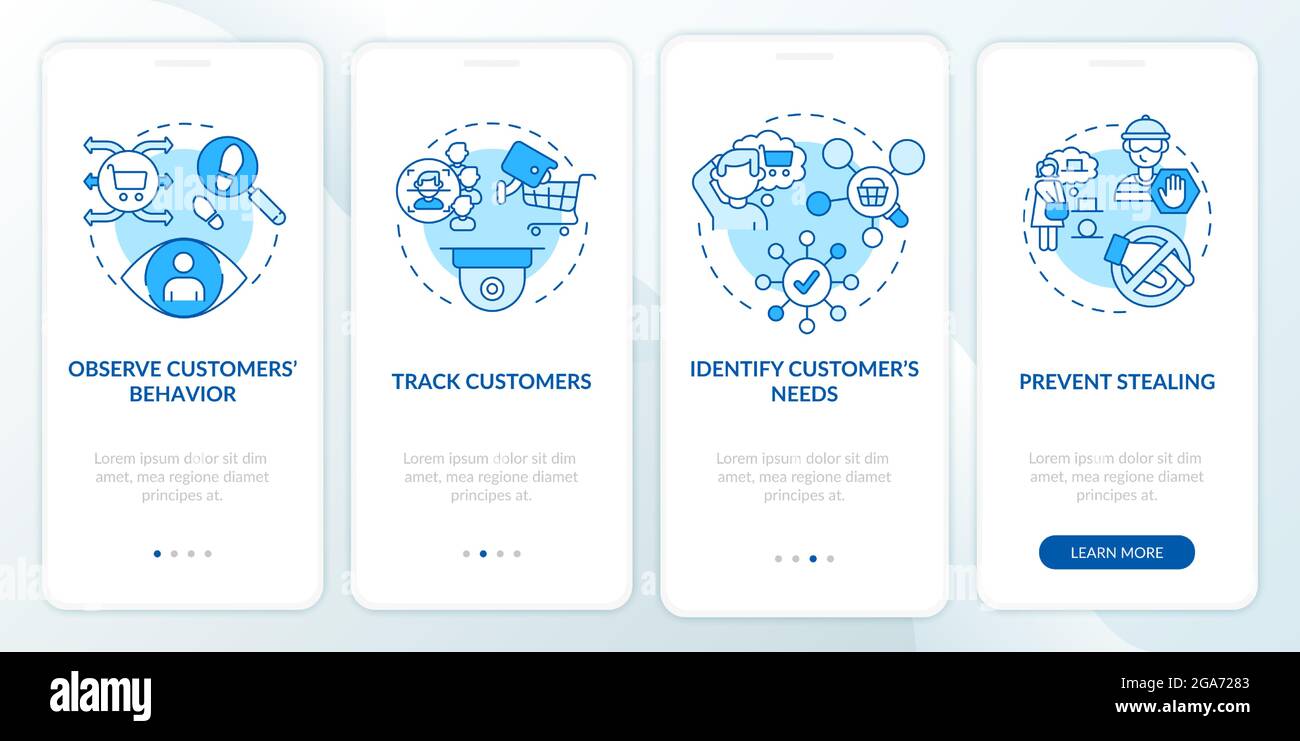 Behavior Observation Onboarding Mobile App Page Screen Stock Vector