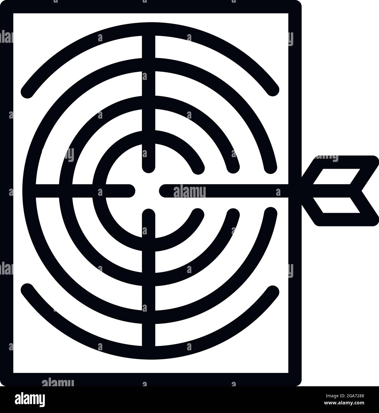 Archer paper target icon. Outline Archer paper target vector icon for ...