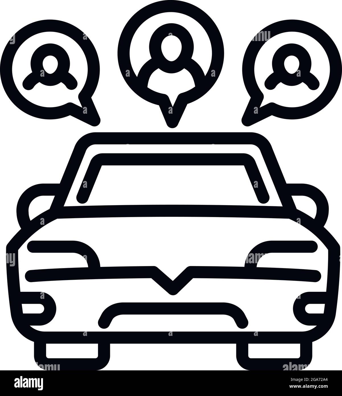 Rent car sharing icon. Outline Rent car sharing vector icon for web ...