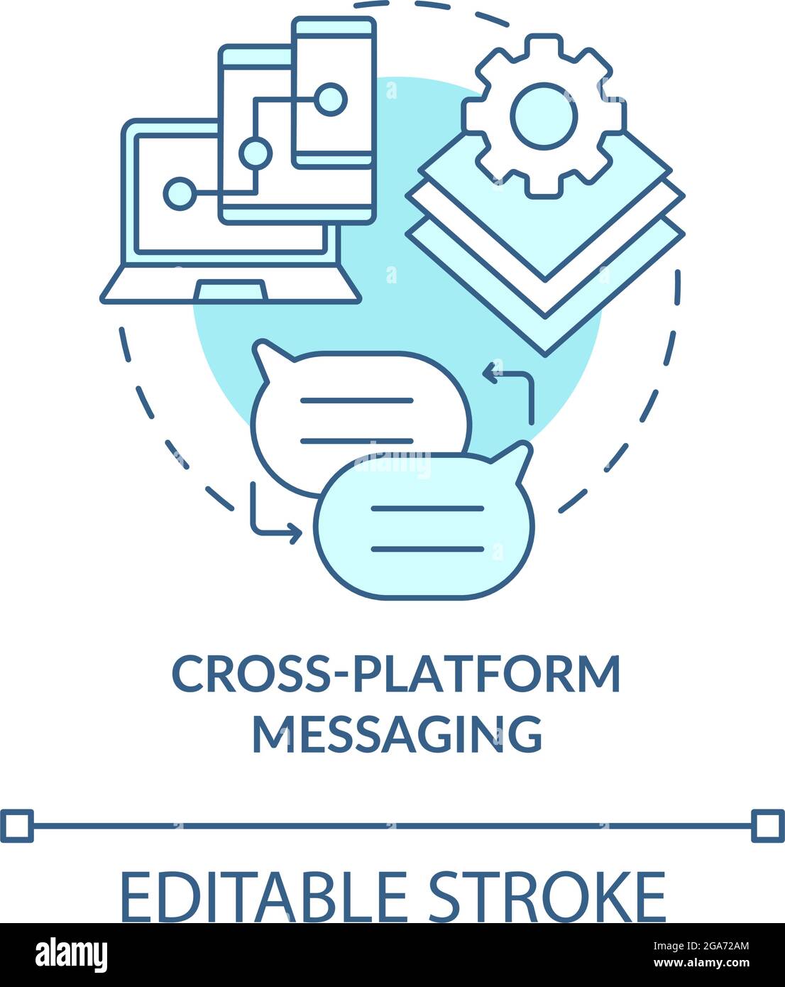 Cross platform messaging blue concept icon Stock Vector Image & Art - Alamy