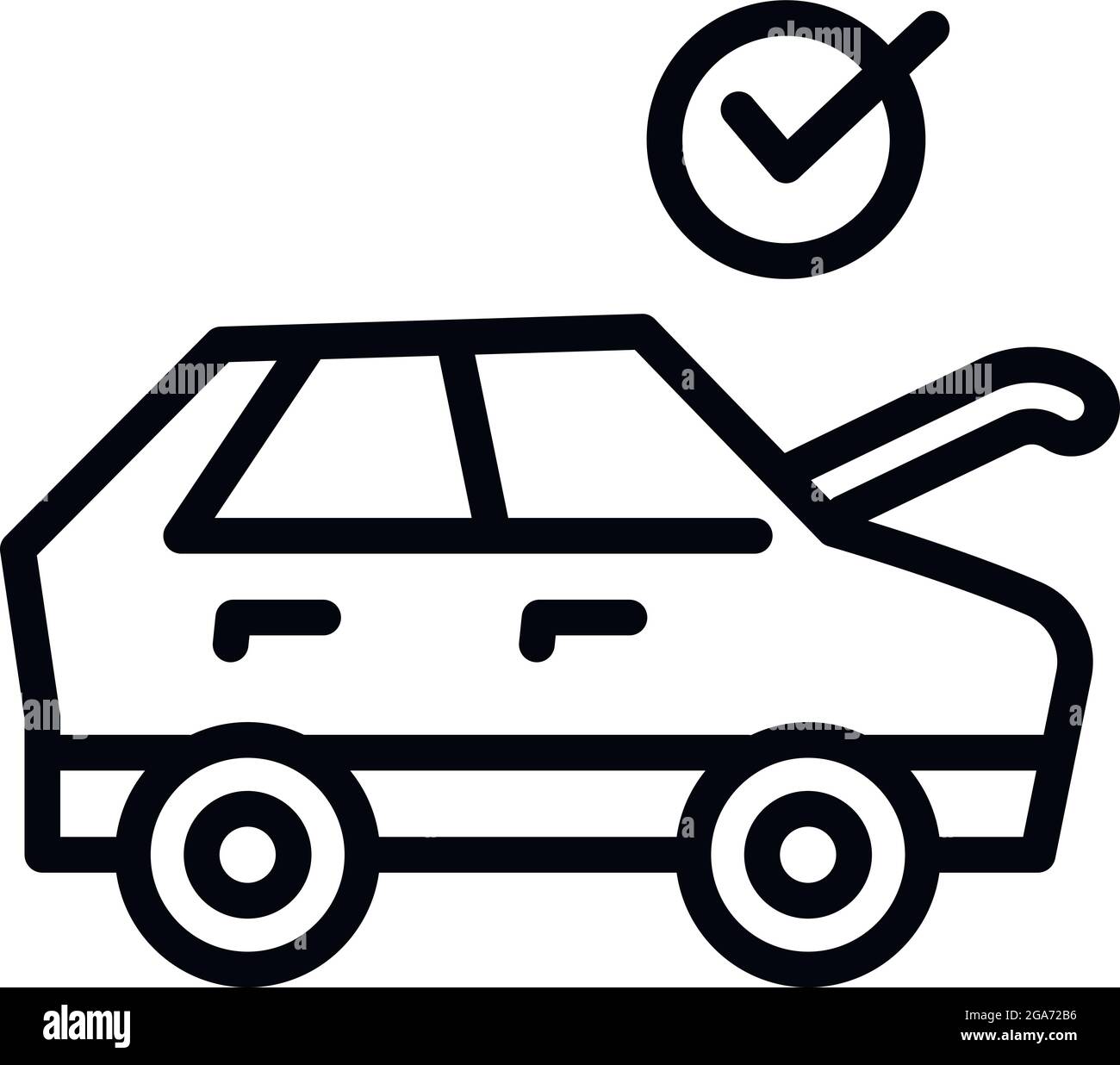 Approved car sharing icon. Outline Approved car sharing vector icon for ...