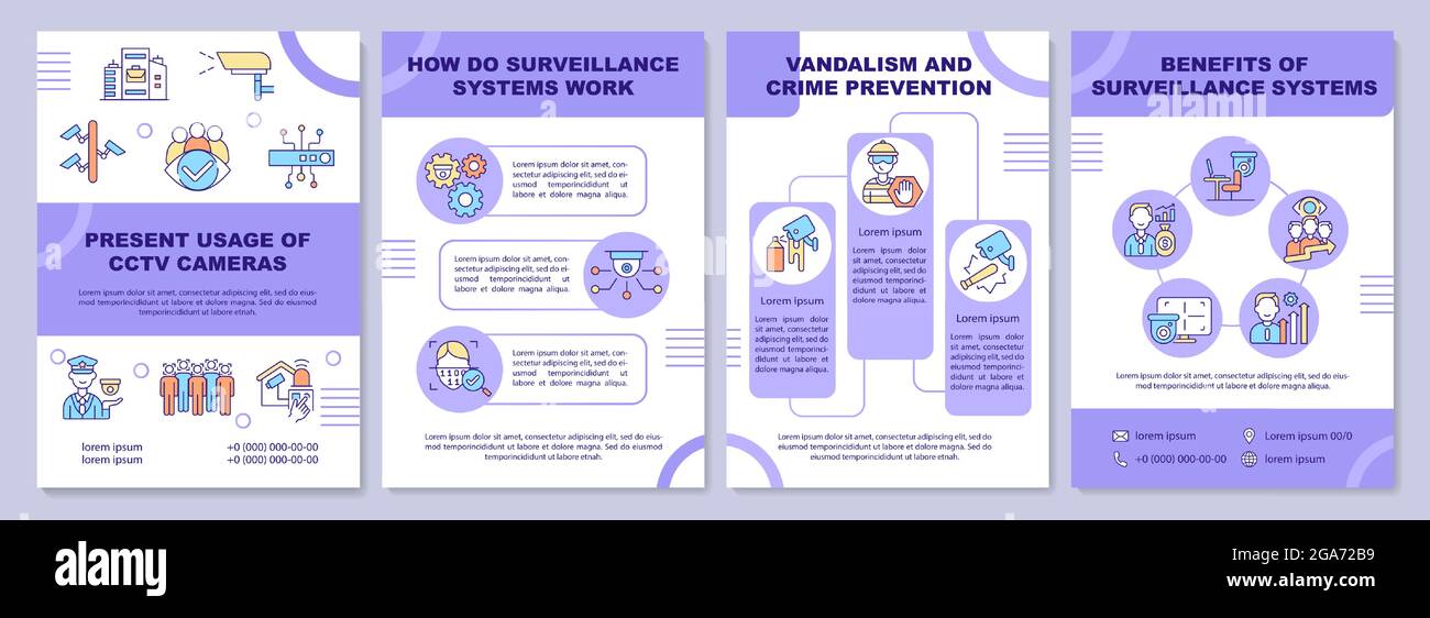Surveillance systems work brochure template Stock Vector Image & Art ...