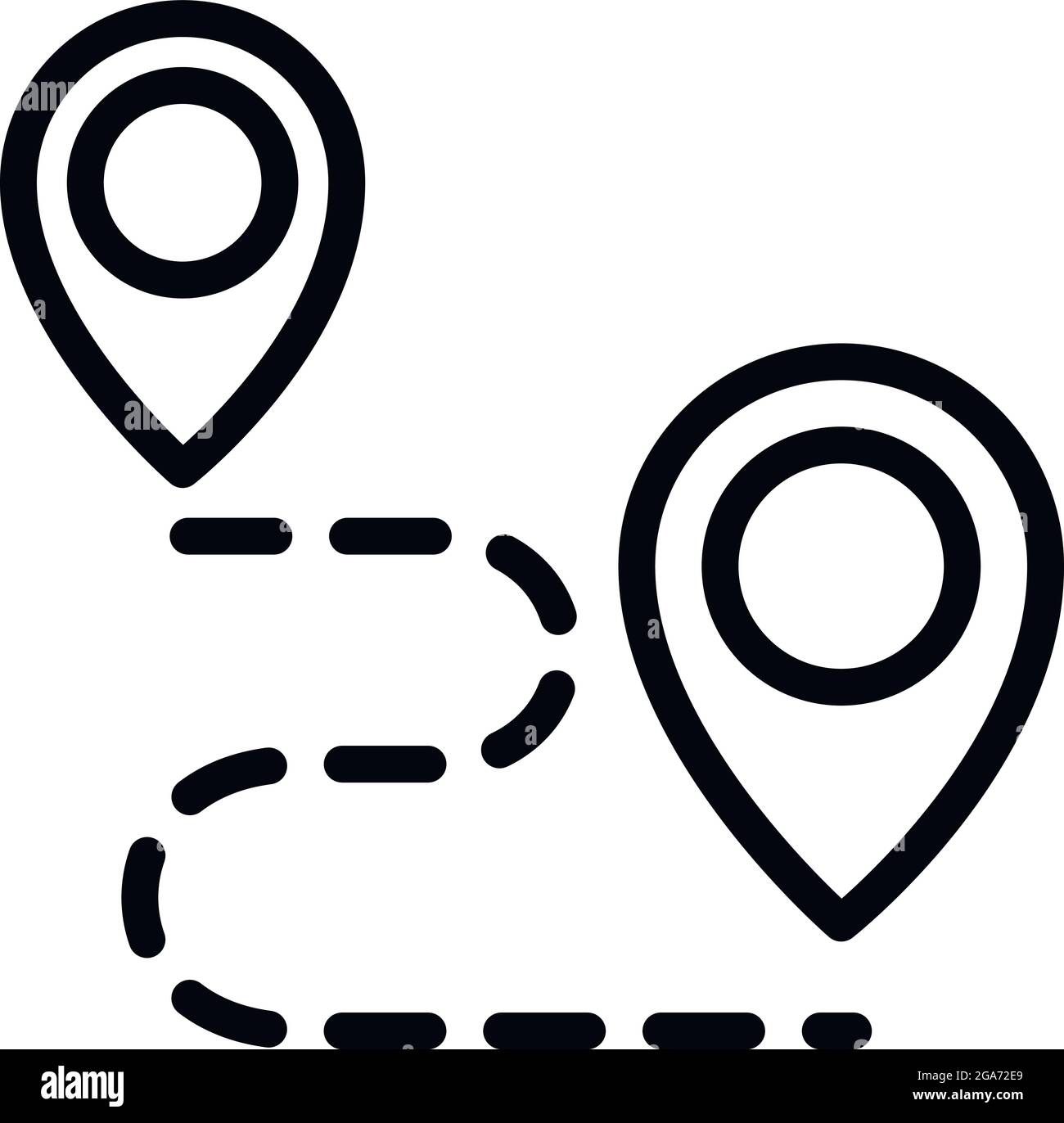 Route car sharing icon. Outline Route car sharing vector icon for web ...