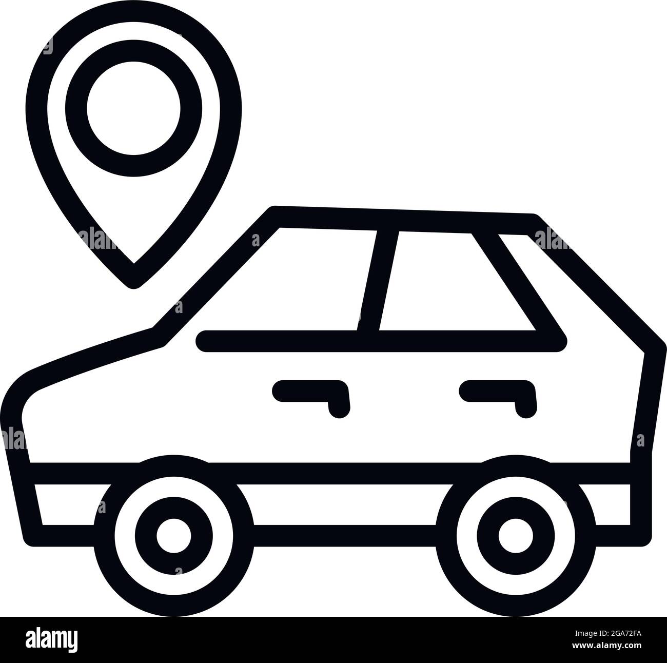 Location car sharing icon. Outline Location car sharing vector icon for ...