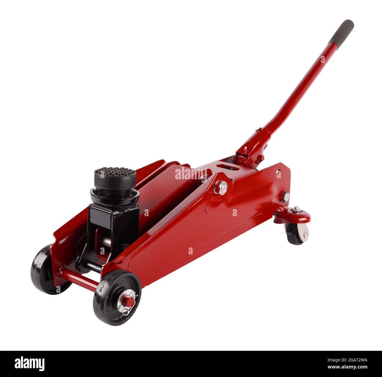 red hydraulic car jack isolated on white background, 2 ton capacity ...