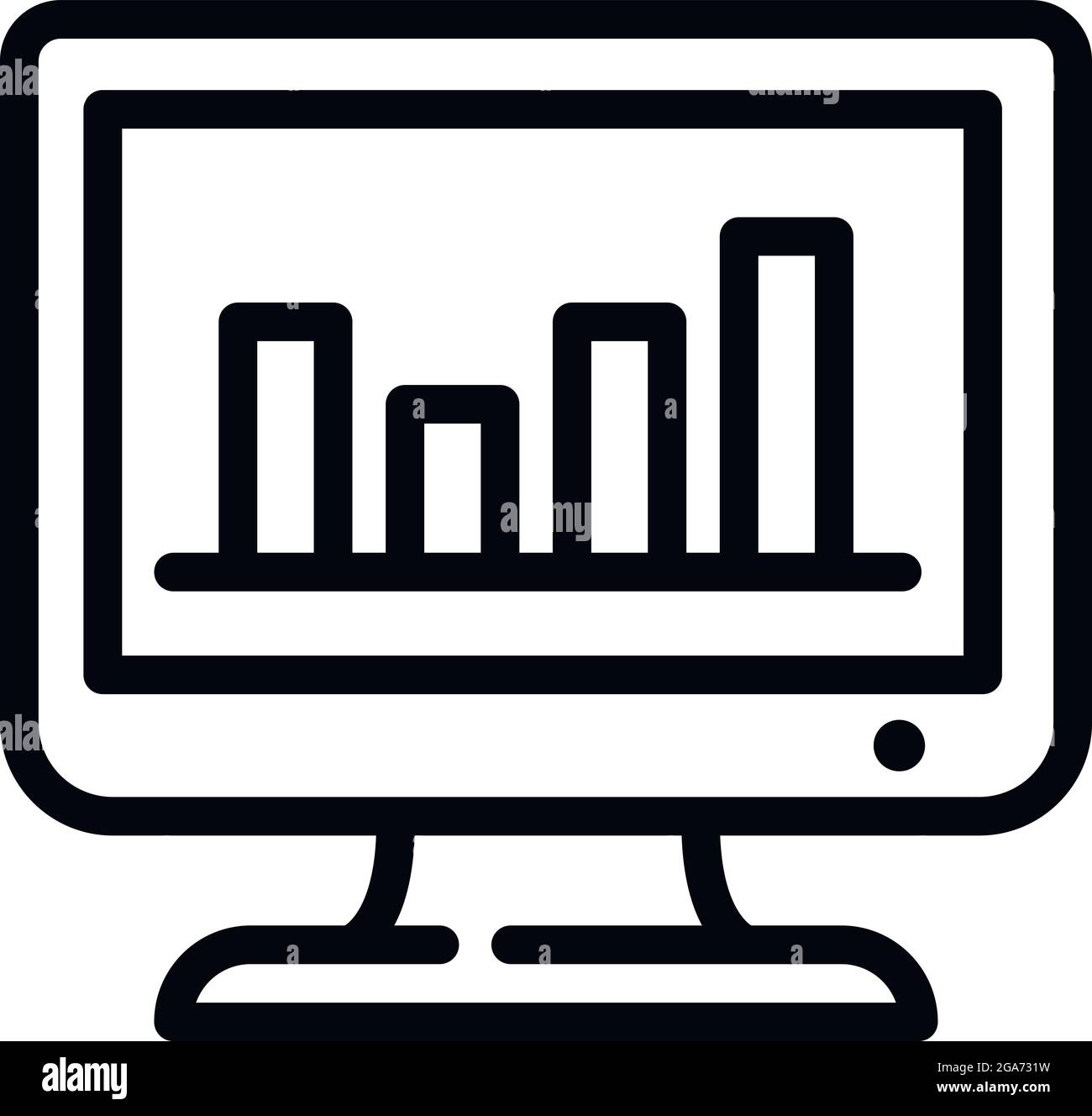 Result graph online vote icon. Outline Result graph online vote vector ...