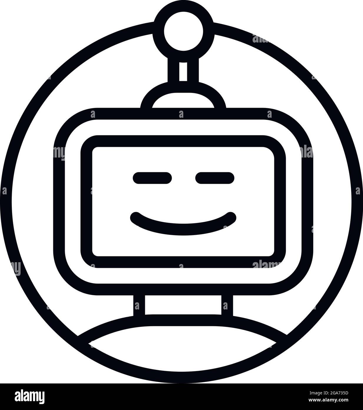 Virtual chatbot icon. Outline Virtual chatbot vector icon for web ...