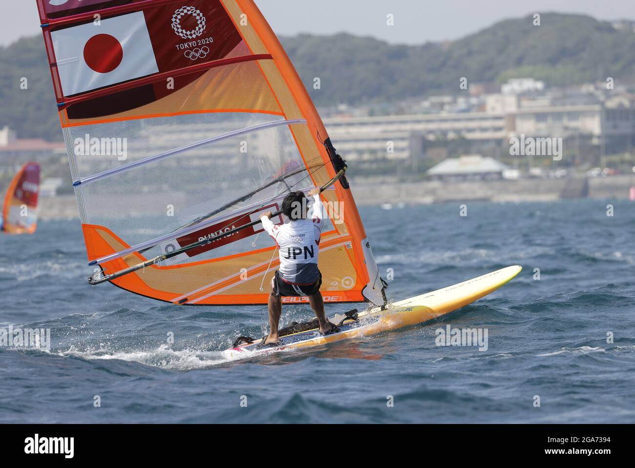 Kanagawa, Japan. 29th July, 2021. Yuki Sunaga (JPN) Sailing : Women's RS:X Windsurfing during ...