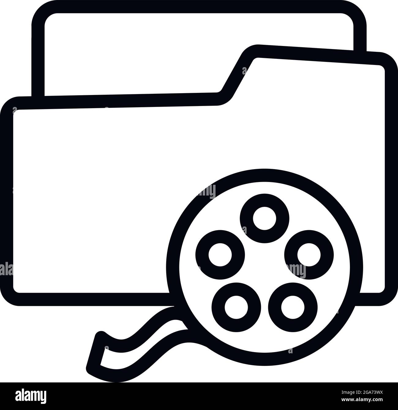 Film roll icon. Outline Film roll vector icon for web design isolated ...
